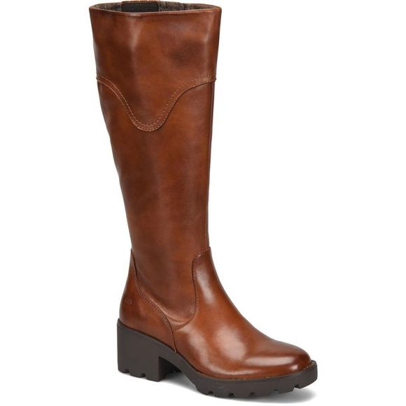 Born | Shoes | Born Womens Gabriella Brown Leather Tall Round Toe ...